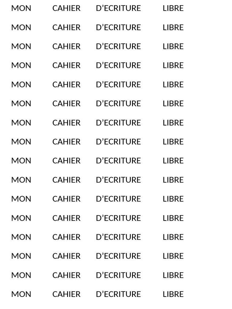 Cahier d'écriture libre créatif | PDF