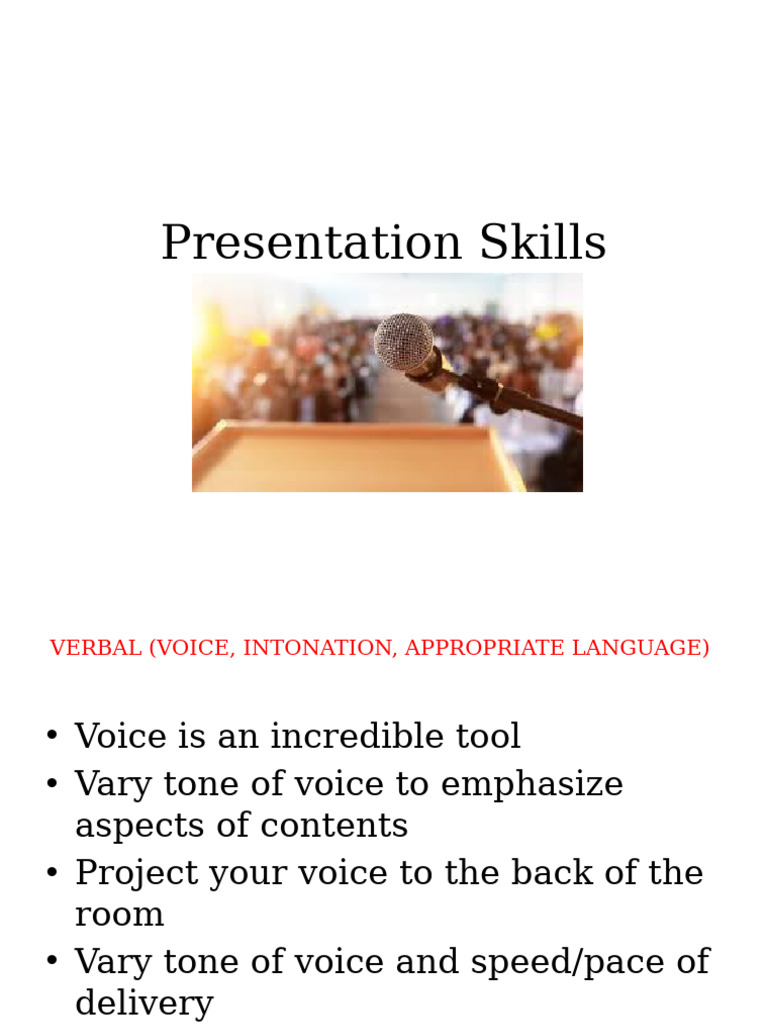 Mastering Presentation Skills: Voice & Body Language | PDF | Body ...