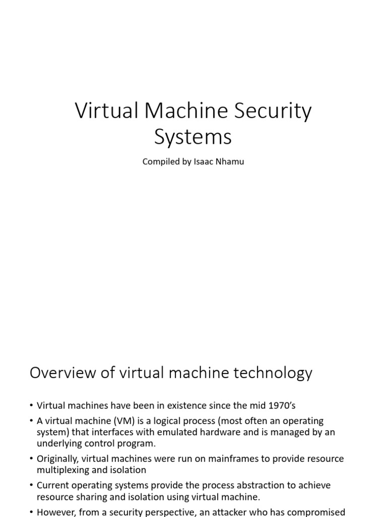 Virtual Machine Security Overview | PDF | Virtual Machine | Virtualization