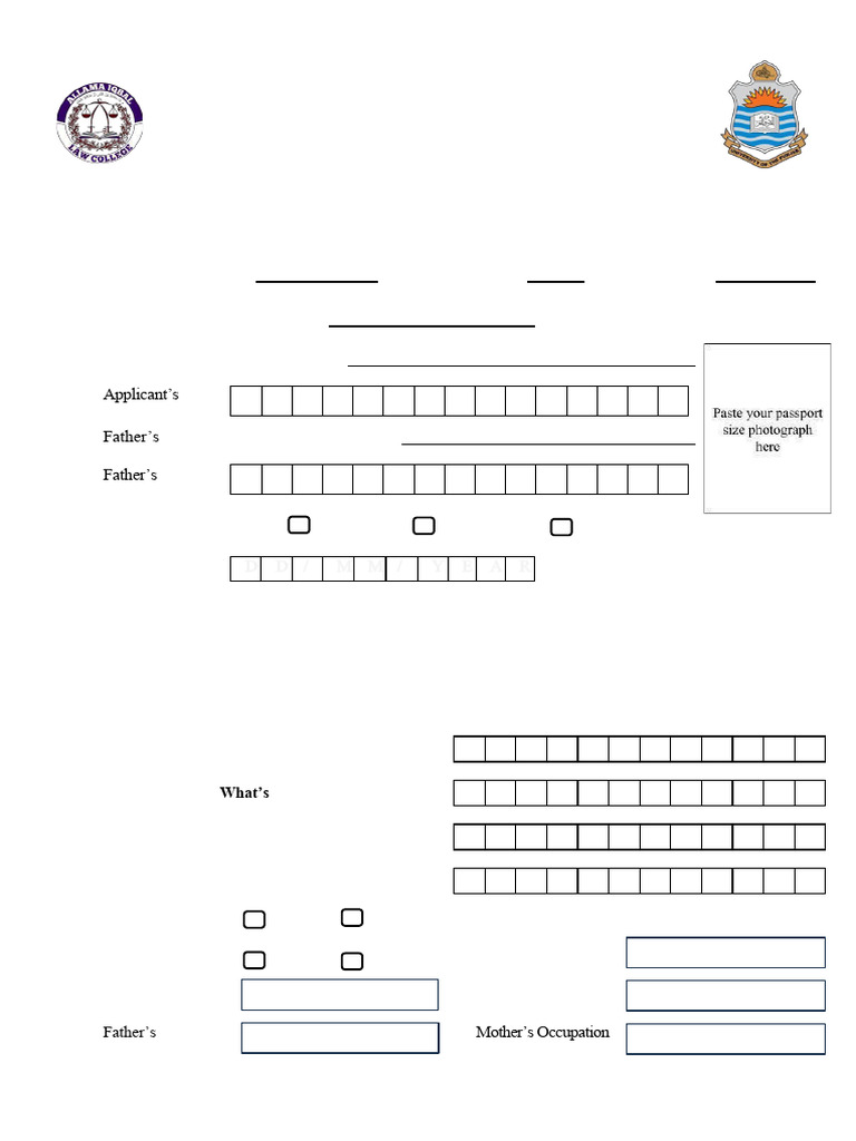 LL.B Admission Form - Allama Iqbal College | PDF | Fee