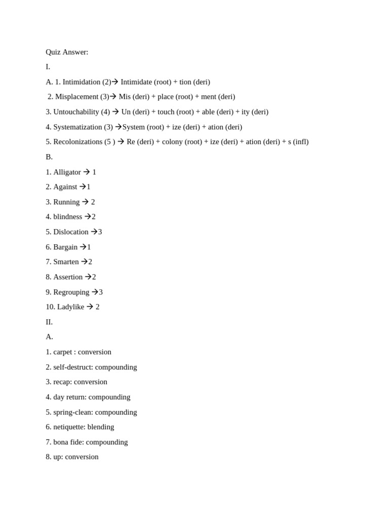 Khut Keomony-Quiz Answer | PDF
