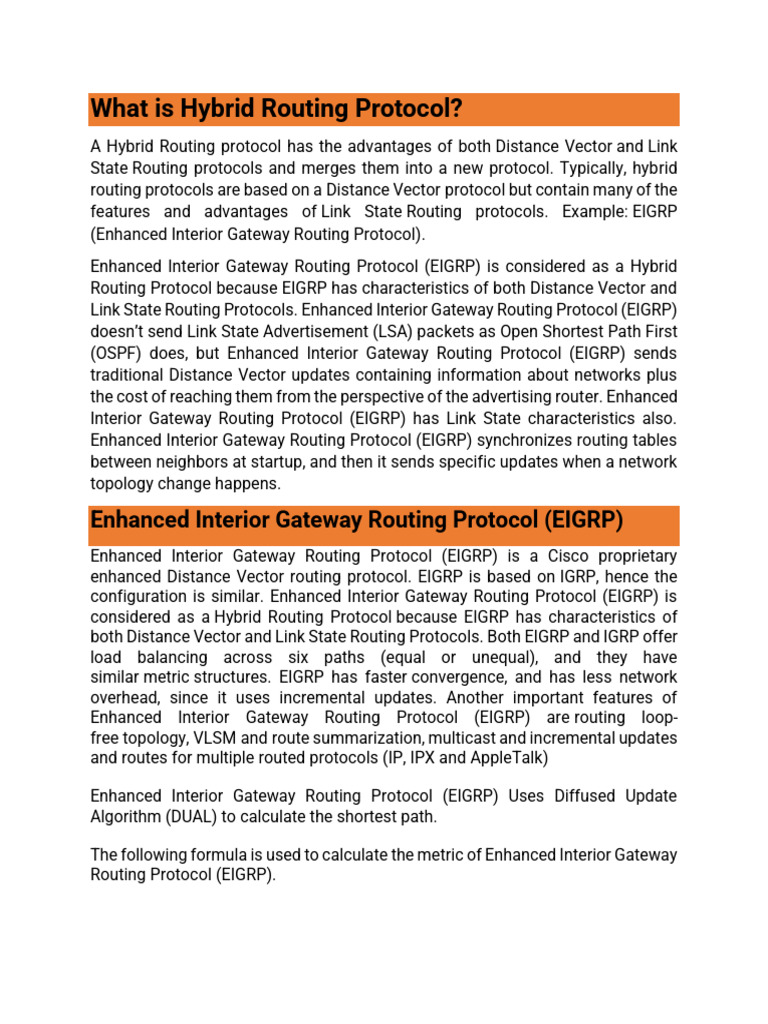 7_Hybrid Routing Protocol | PDF | Routing | Network Protocols