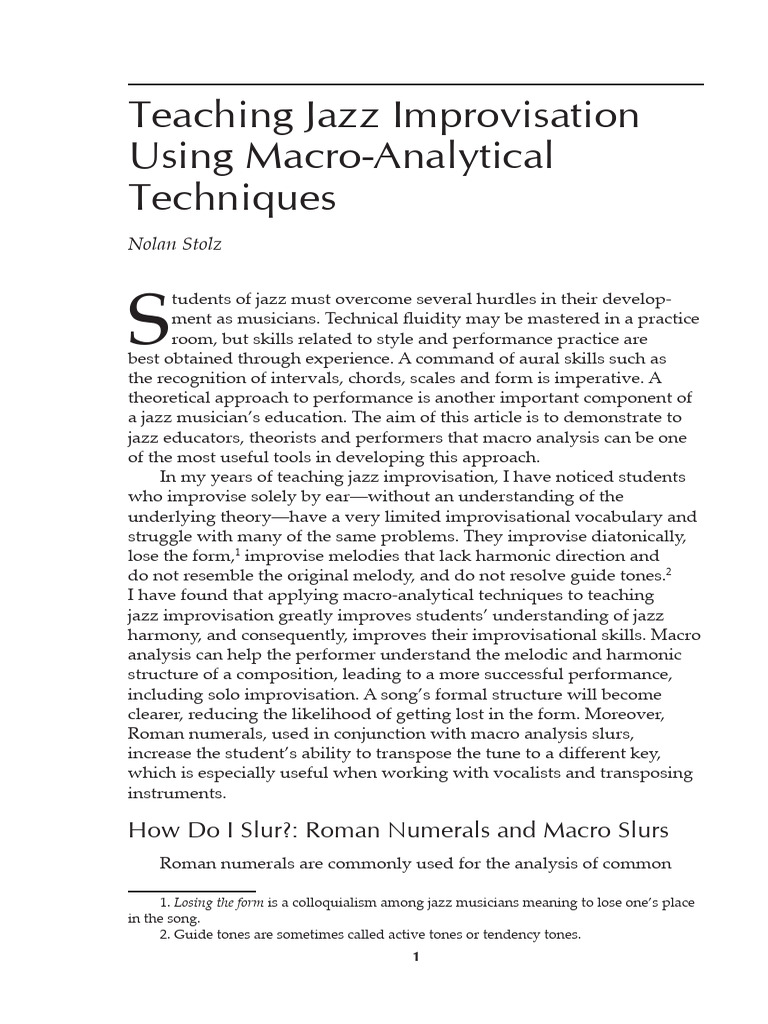 Teaching Jazz Improvisation Using Macro | PDF | Chord (Music) | Harmony