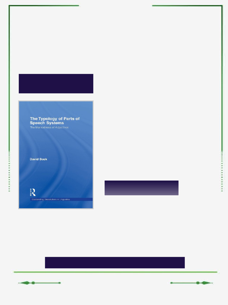 The Typology of Parts of Speech Systems The Markedness of Adjectives ...