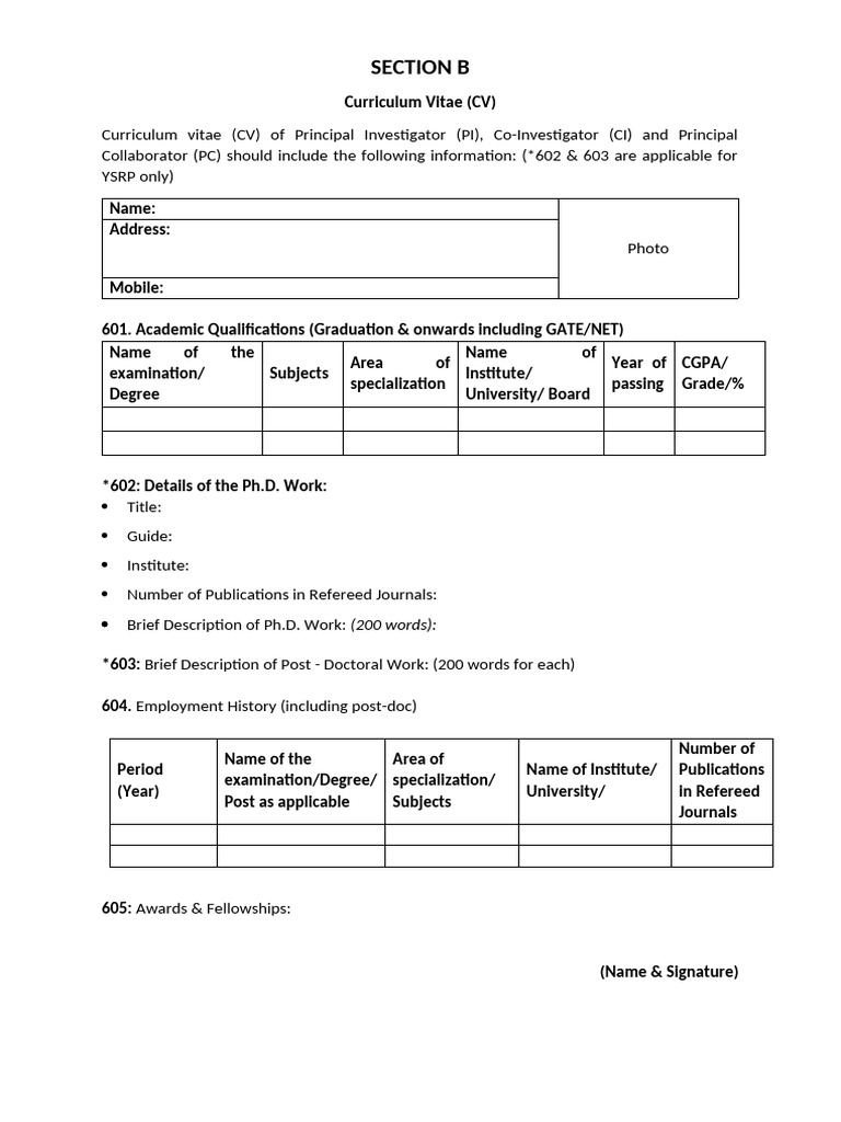 CV Format | PDF