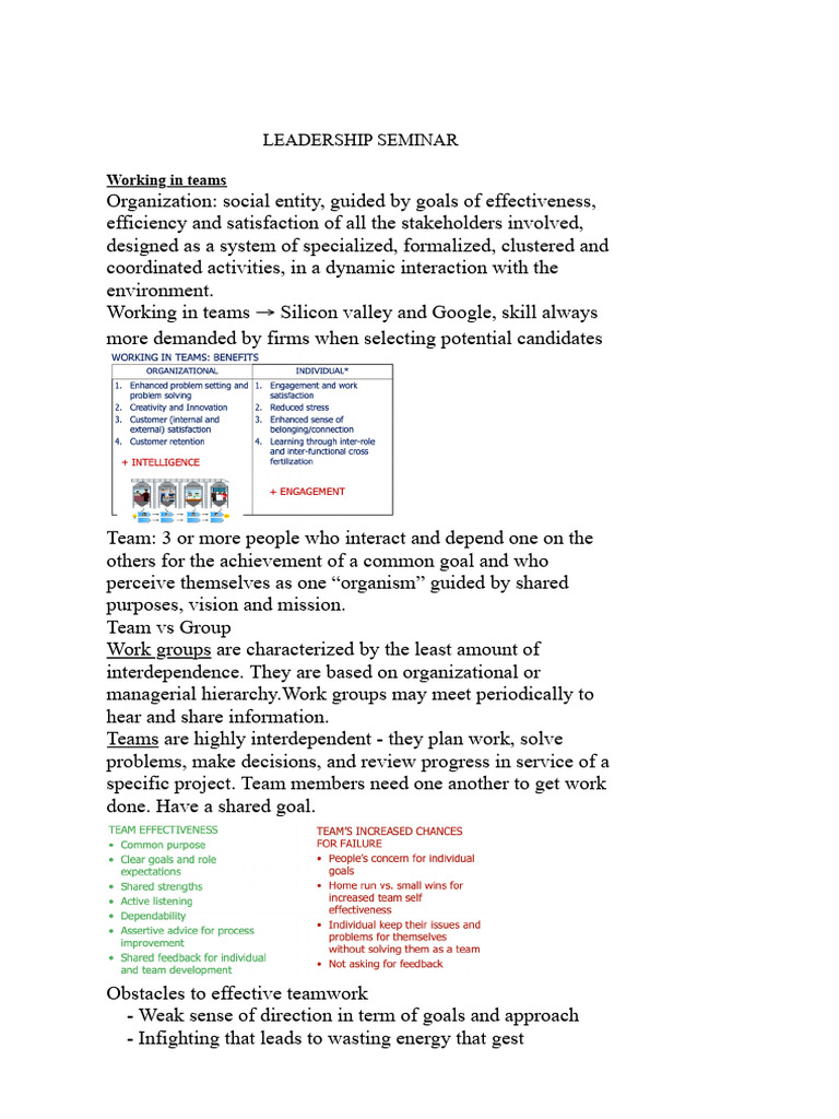 Leadership Notes | PDF | Negotiation | Nonverbal Communication