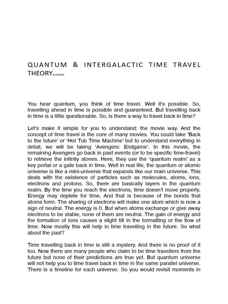 Time Relativity (Explaining Time-travel) | PDF | Universe | Time Travel