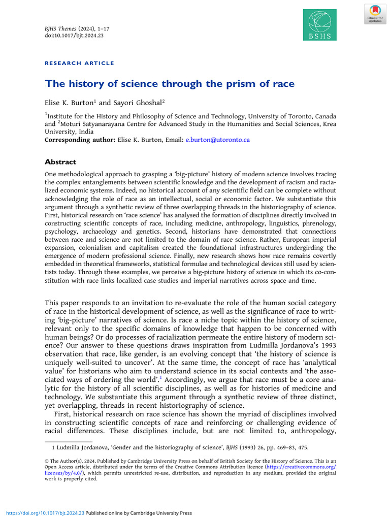 Ghoshal - The History of Science Through the Prism | PDF | Race (Human ...