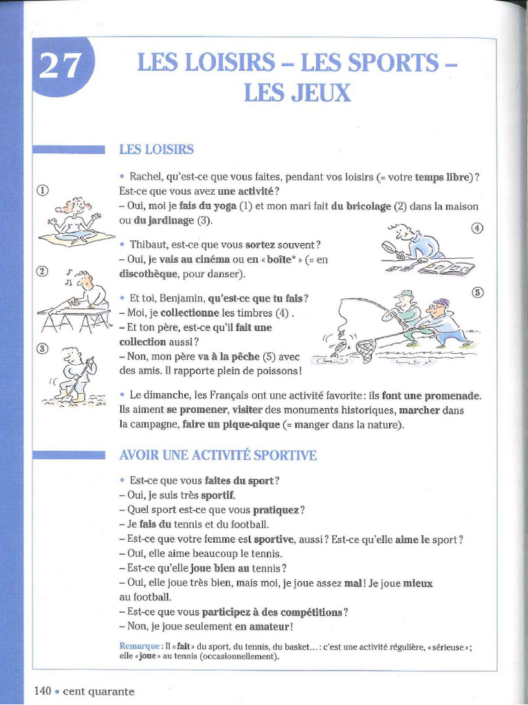 Vocabulaire Loisirs Sports | PDF