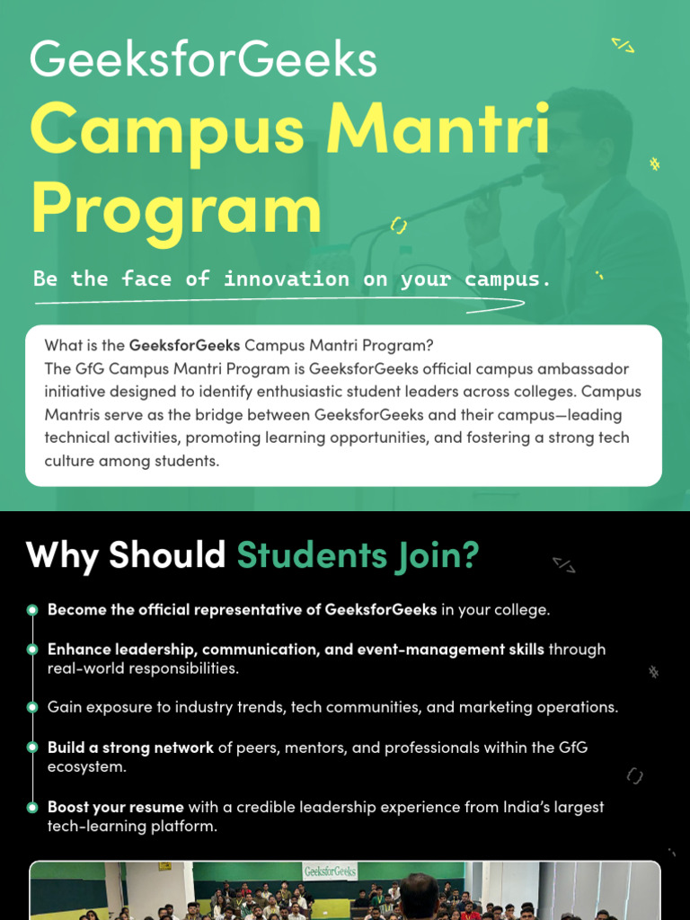 GeeksforGeeks Campus Mantri Program-75465368 | PDF | Social Psychology ...