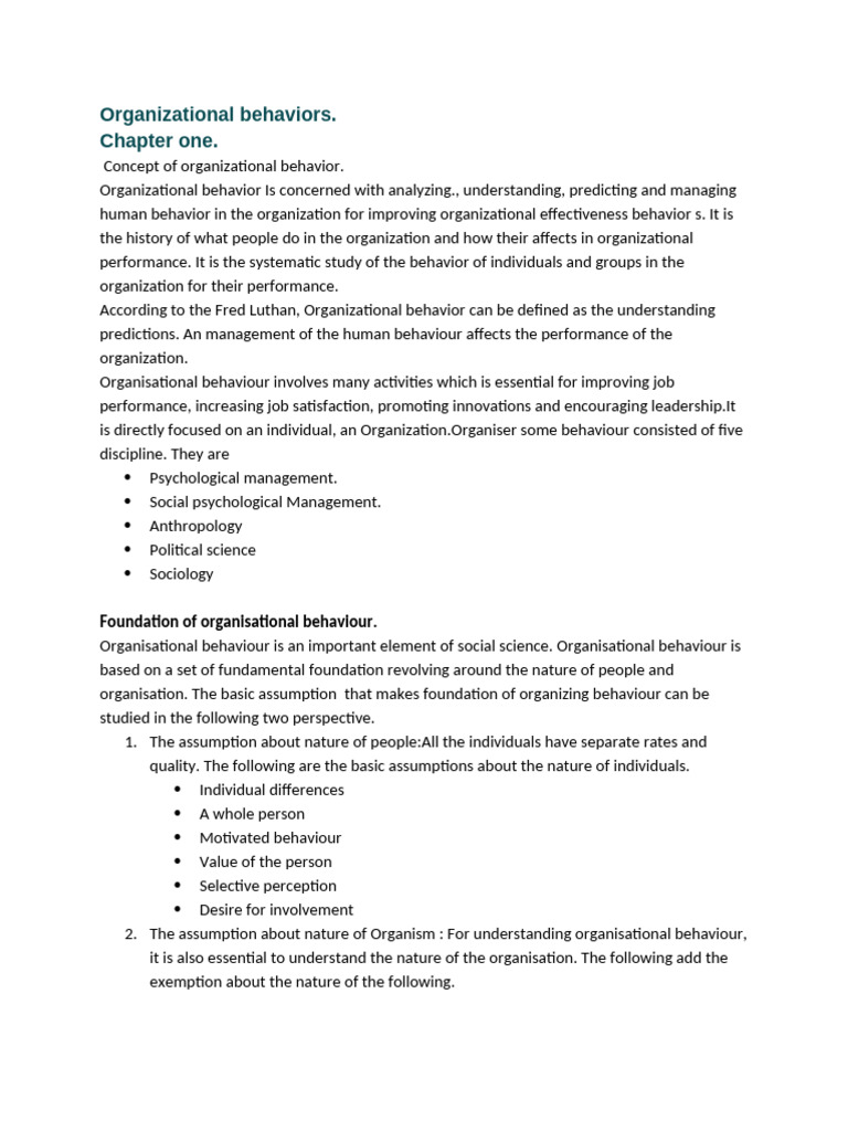 Understanding Organizational Behavior | PDF | Organizational Behavior ...