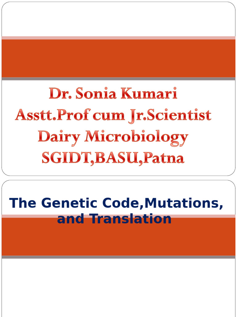 Genetic-code-and-Mutation | PDF | Translation (Biology) | Genetic Code