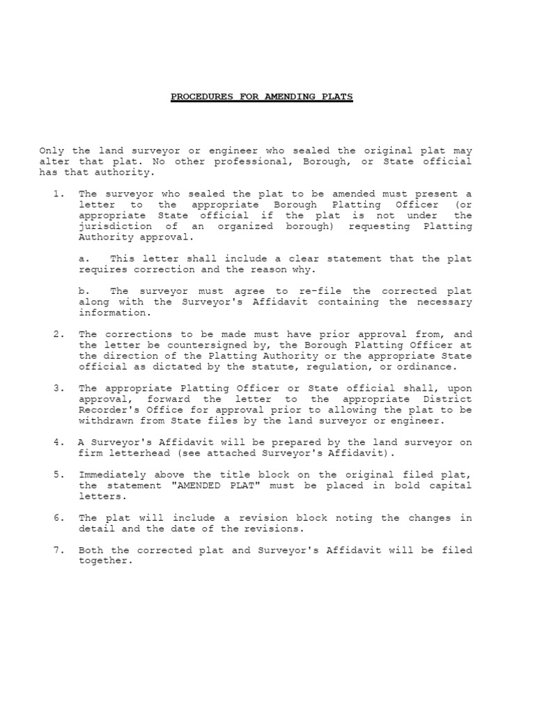 Procedure-for-Amending-Plats-v2020 | PDF | Plat | Justice