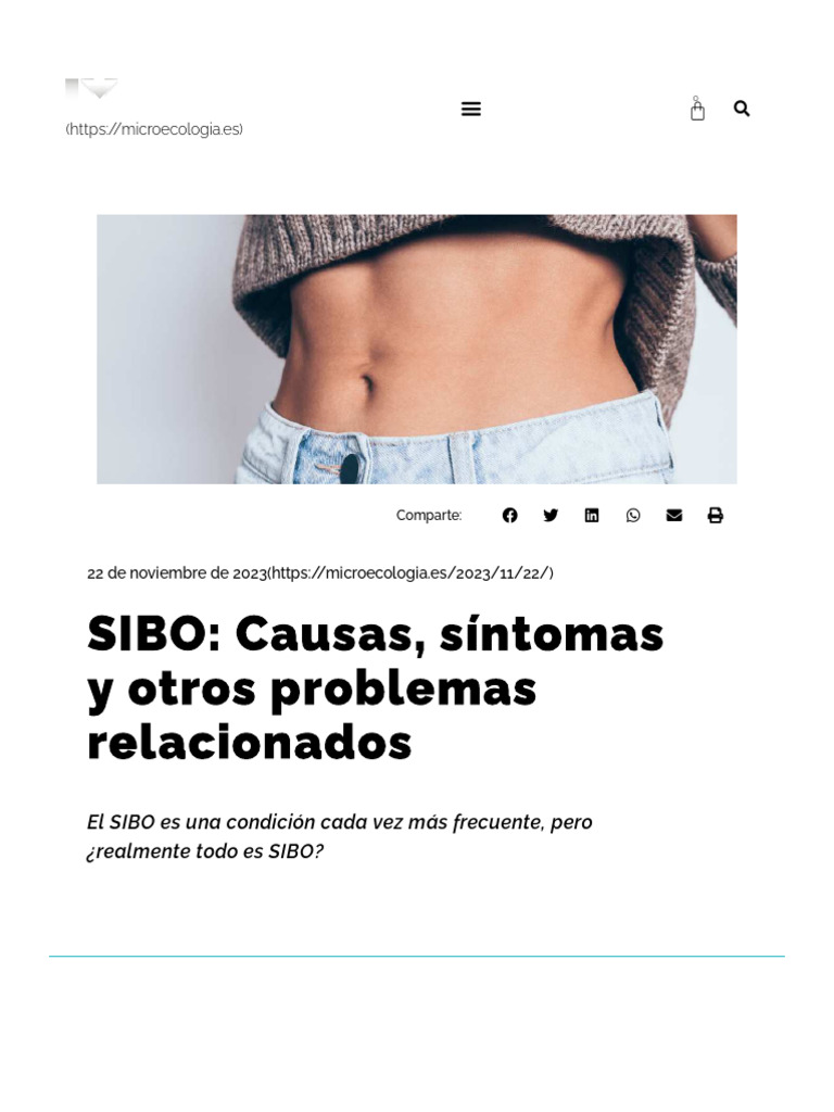 ¿Qué es el SIBO y sus síntomas? | PDF | Síndrome del intestino ...