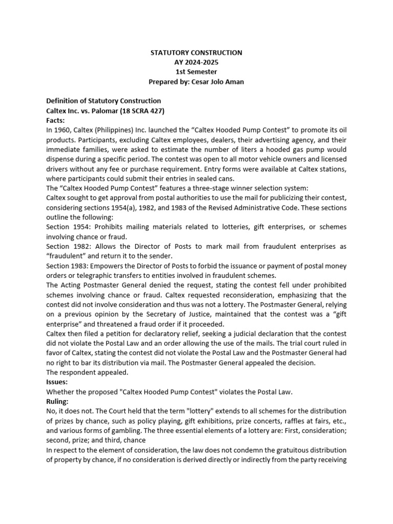 Statutory Construction - Cases | PDF | Damages | Statutory Interpretation