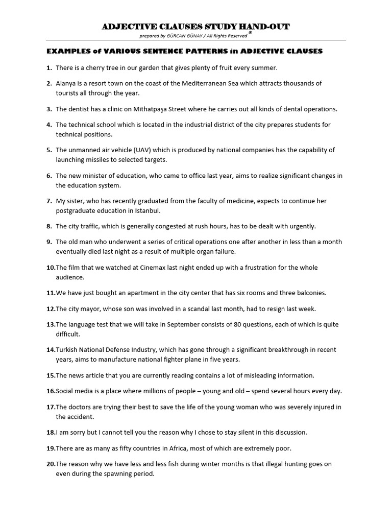 Key Translation Relative Clauses | PDF