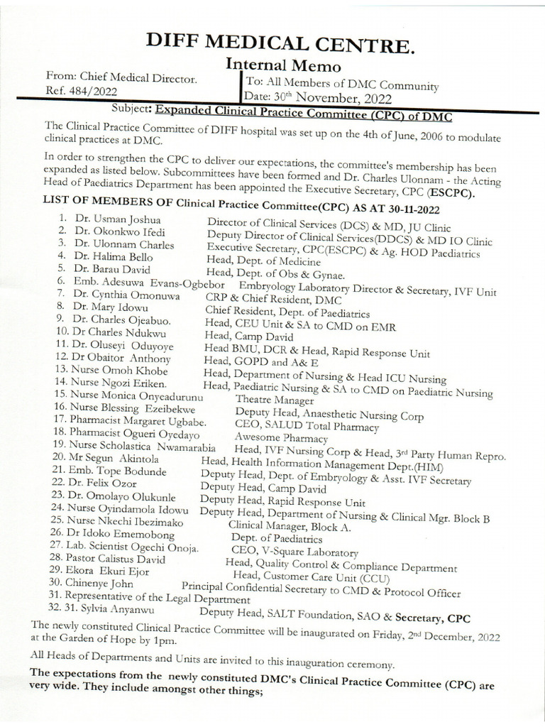 Expanded CPC of DMC | PDF