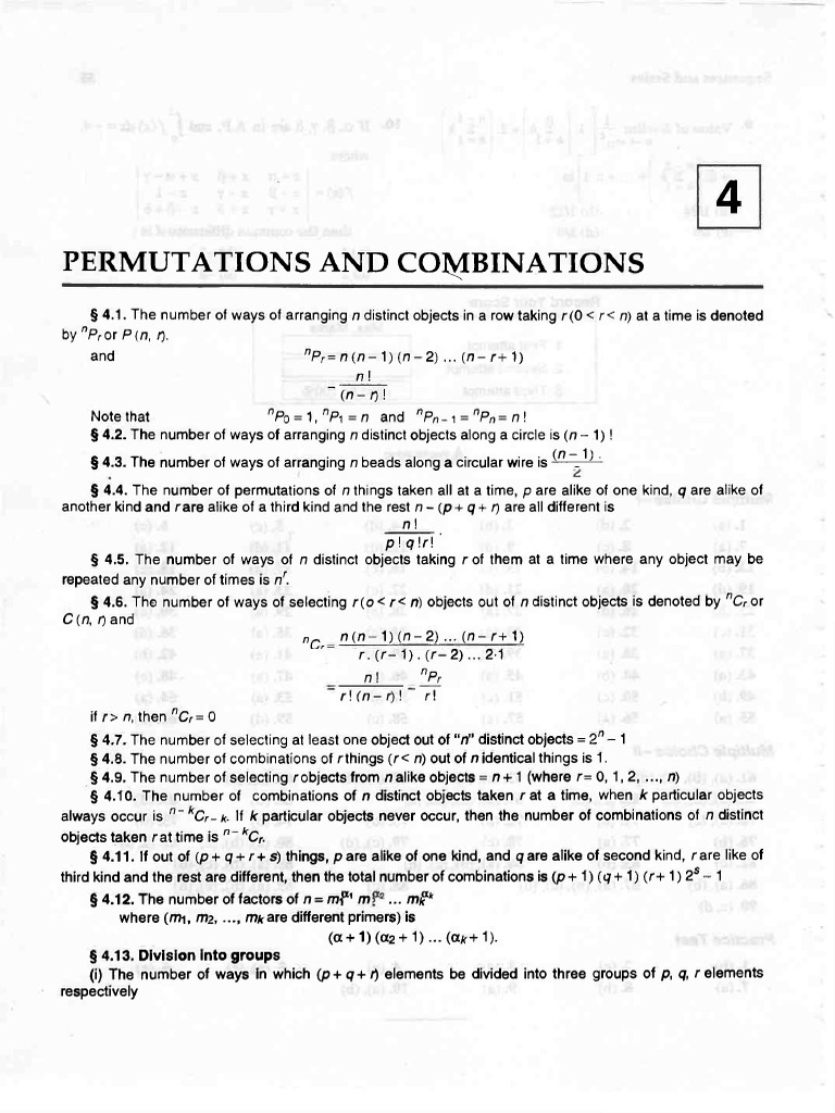 Permutations and Combinations Explained | PDF | Mathematical Concepts ...