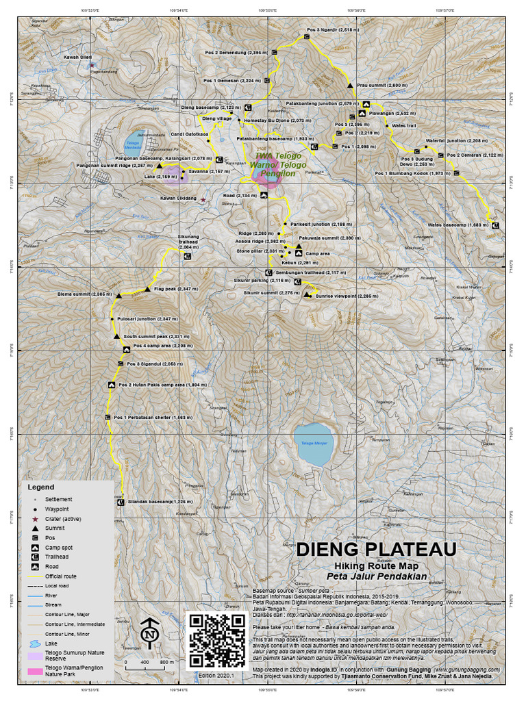 Dieng Plateau Hiking Route Map | PDF