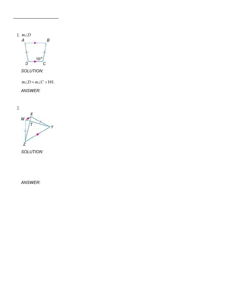 Trapezoid and Kite Geometry Solutions | PDF | Perpendicular | Rectangle