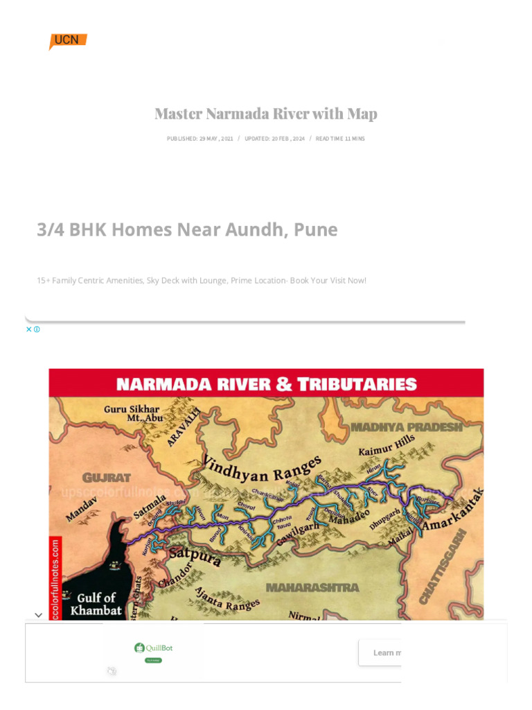Narmada River: Origin, Course & Tributaries | PDF | Earth Sciences ...