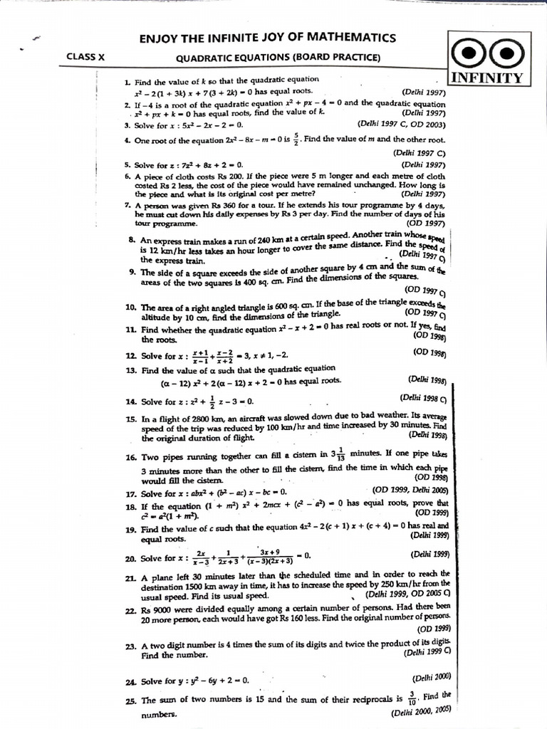 Quadratic Equations and Problem Solving | PDF | Quadratic Equation ...