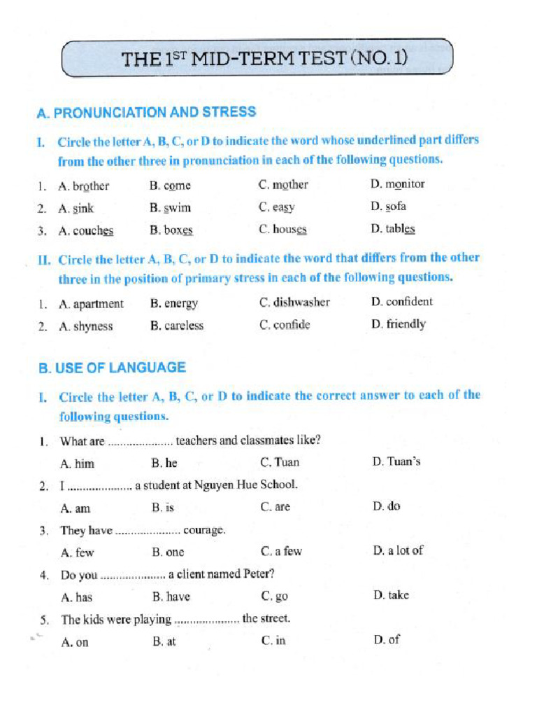 Midterm Test 1 | PDF
