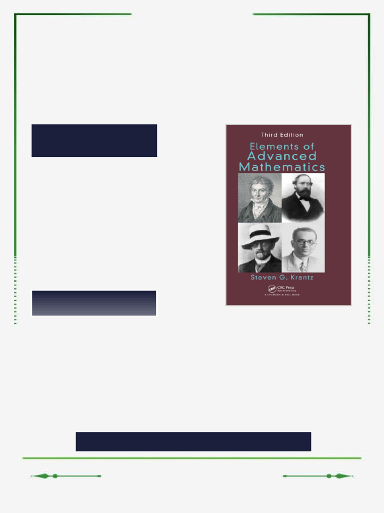 Elements of Advanced Mathematics Third Edition Krantz ebook ...