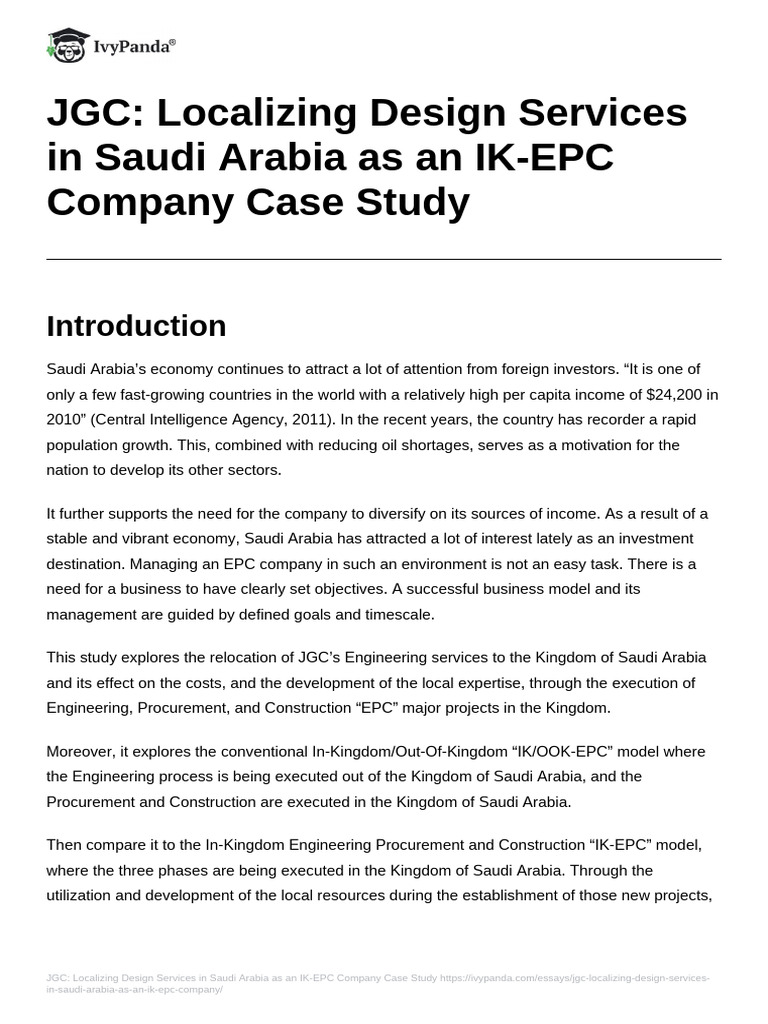 Jgc Localizing Design Services in Saudi Arabia as an Ik Epc Company ...