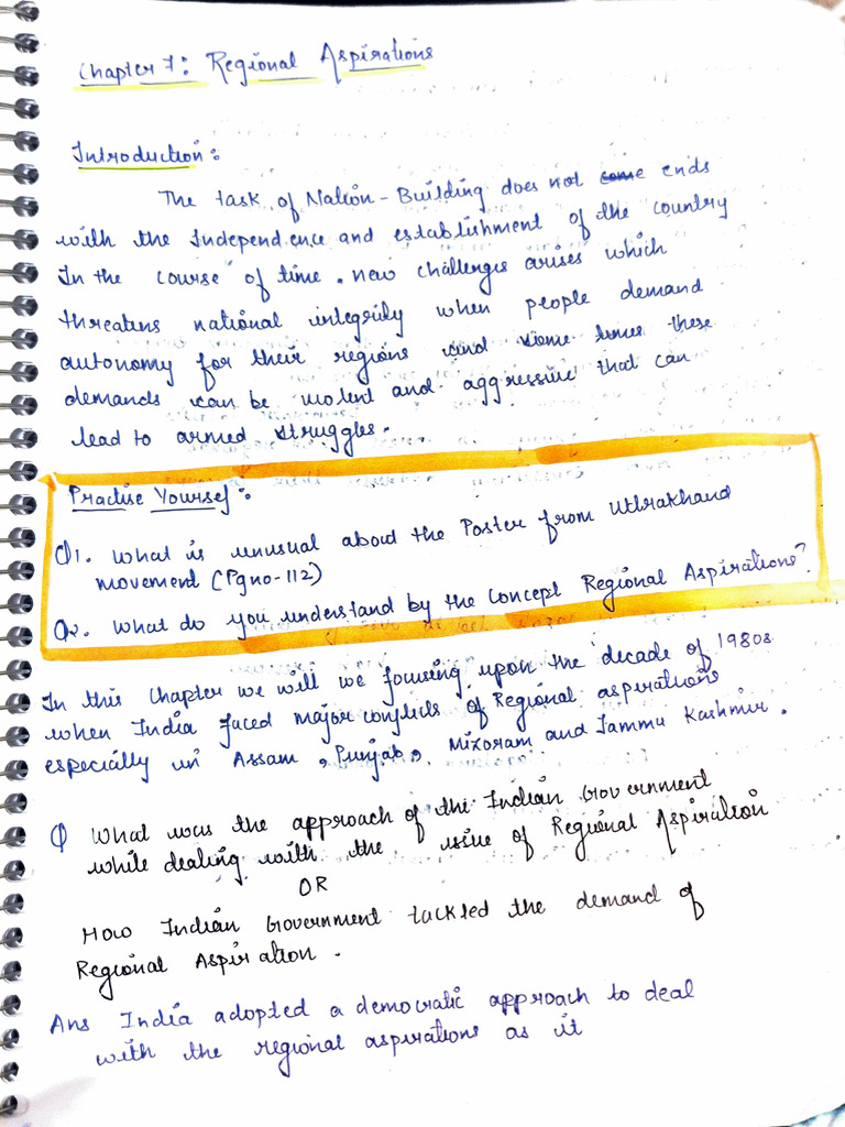 Chapter 7 Regional Aspirations | PDF