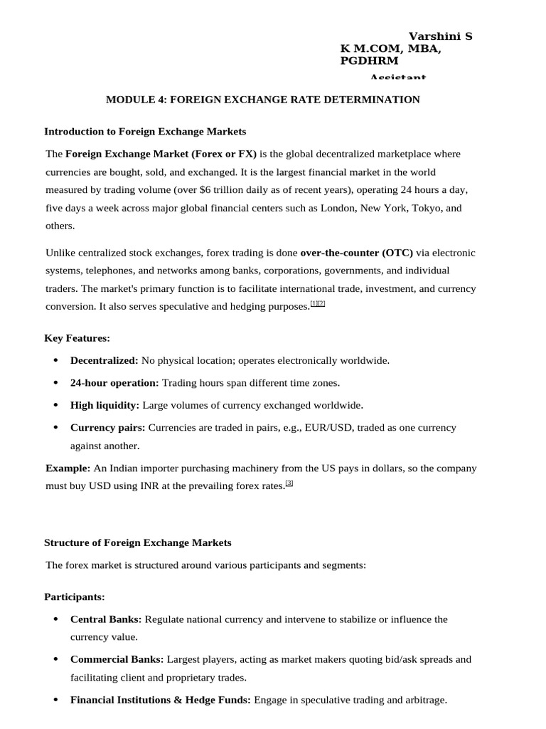 Foreign Exchange Rate Determination Guide | PDF | Foreign Exchange ...