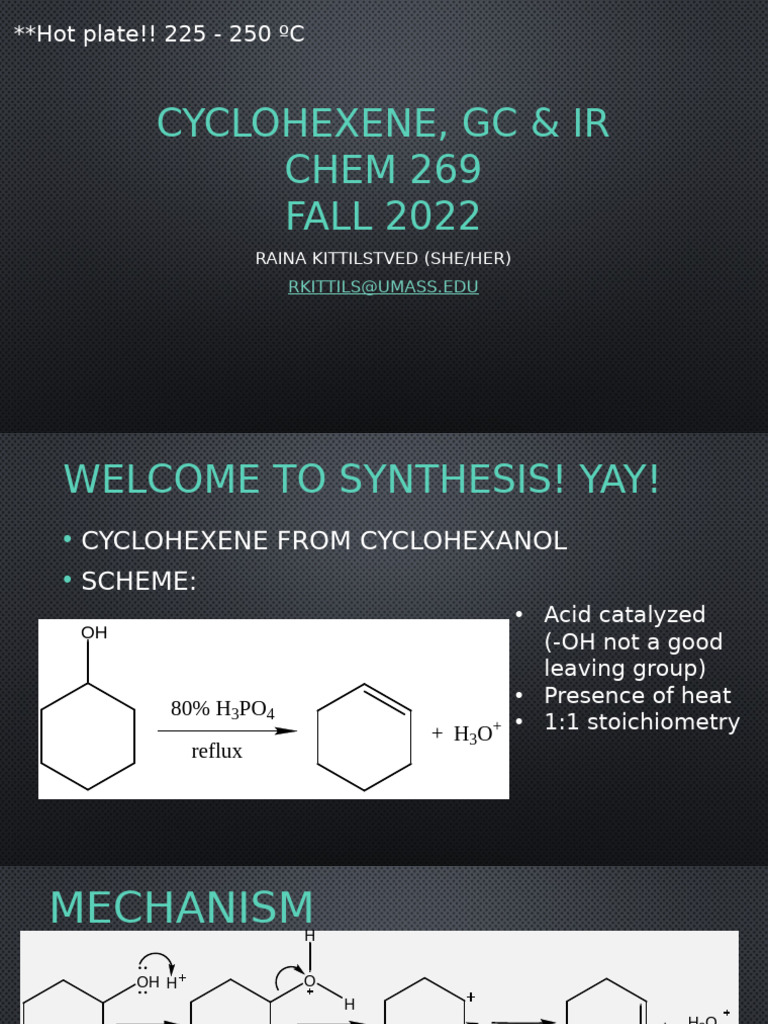 269 6 Cyclohexene and GC | PDF | Infrared Spectroscopy | Infrared