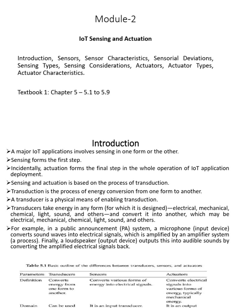 Module 2ioT | PDF | Sensor | Actuator