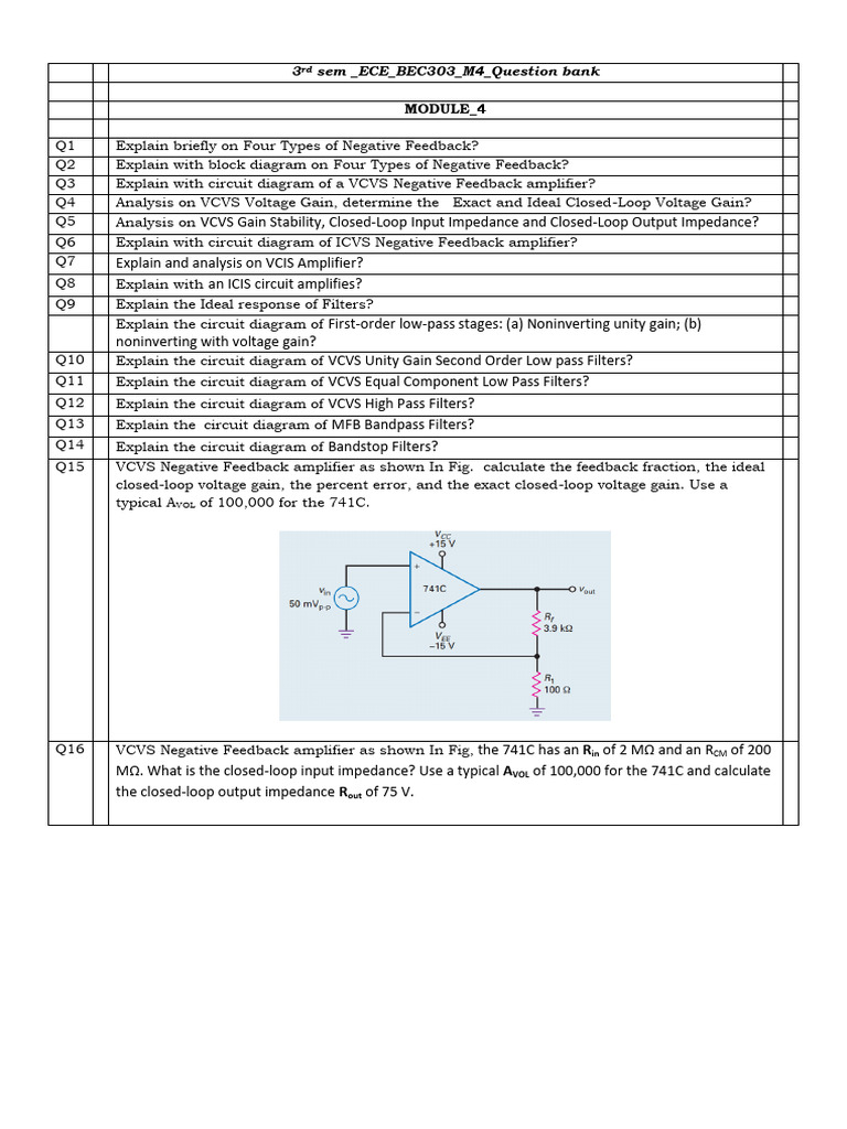 3rd Sem Module - 4 - Question Bank | PDF