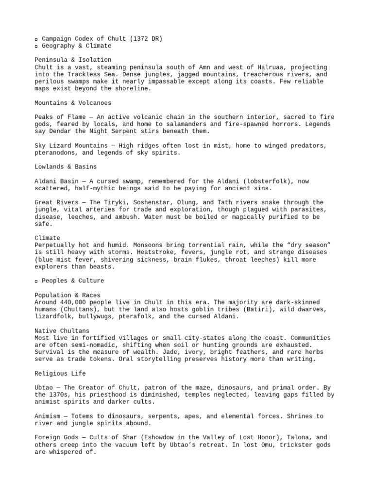 Campaign Codex of Chult | PDF | Forgotten Realms