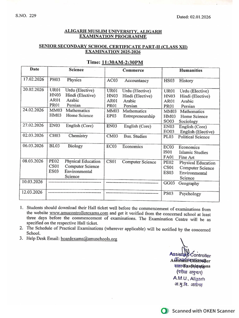 Class XII Schedule 2025-26 | PDF