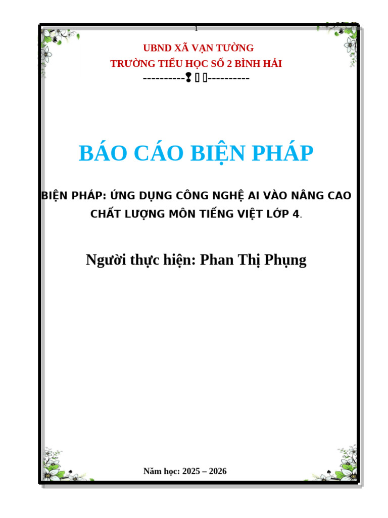 Ung Dung Cong Nghe Al Vao Day Hoc Mon Tieng Viet Lop 4docx | PDF