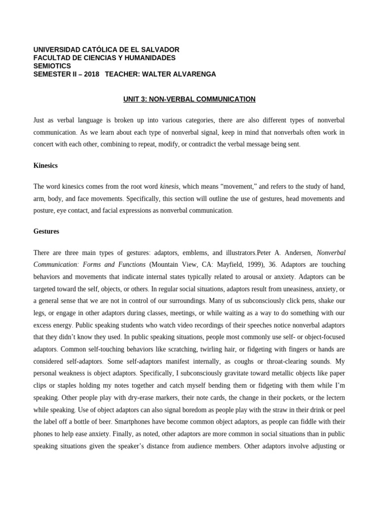 Understanding Non-Verbal Communication | PDF | Nonverbal Communication ...