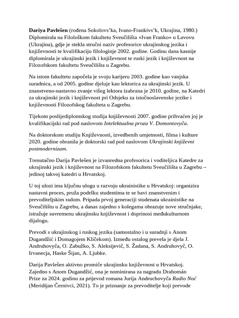 Dariya Pavlešen | PDF