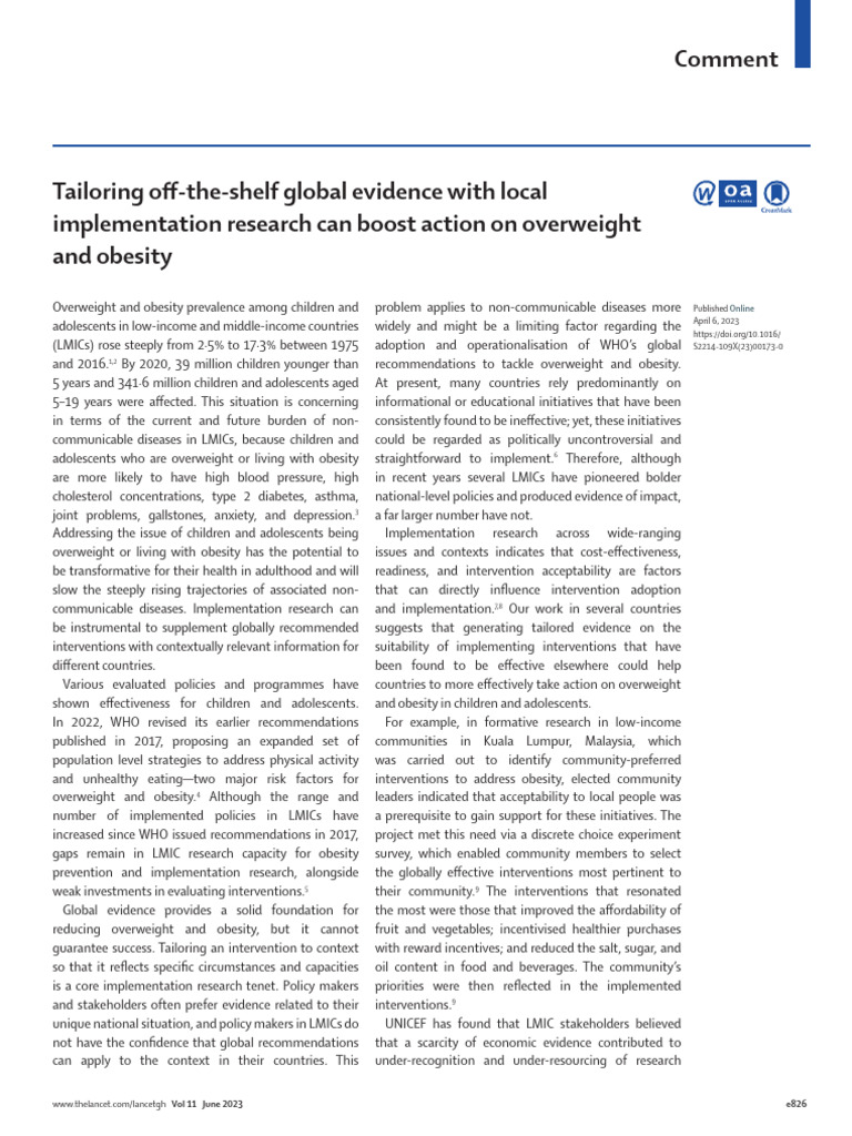 Local Strategies for Obesity Prevention | PDF | Obesity | Policy