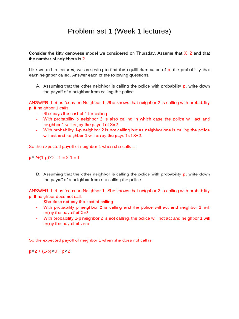 Problem Set 1 Solution | PDF | Applied Mathematics | Mathematical And ...