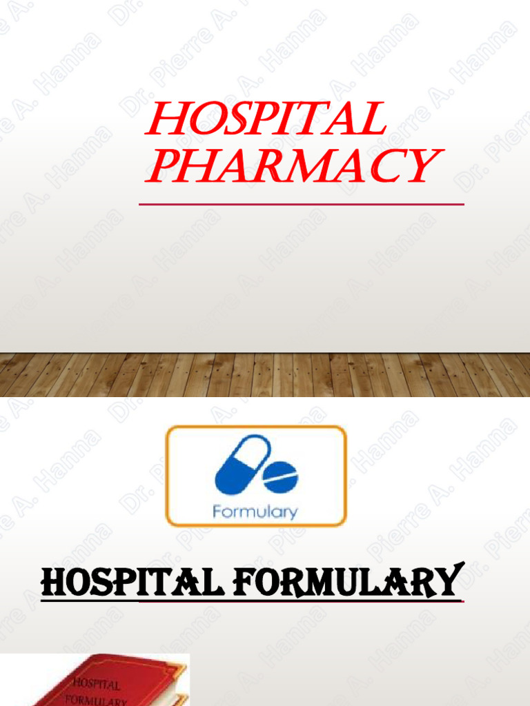 Hospital Pharmacy Formulary Guide | PDF | Pharmacy | Medical Prescription