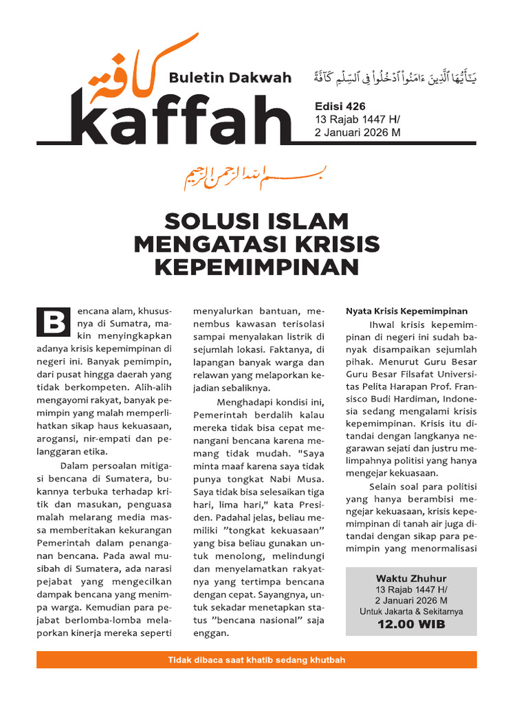 Edisi 426 Buletin Dakwah Kaffah | PDF