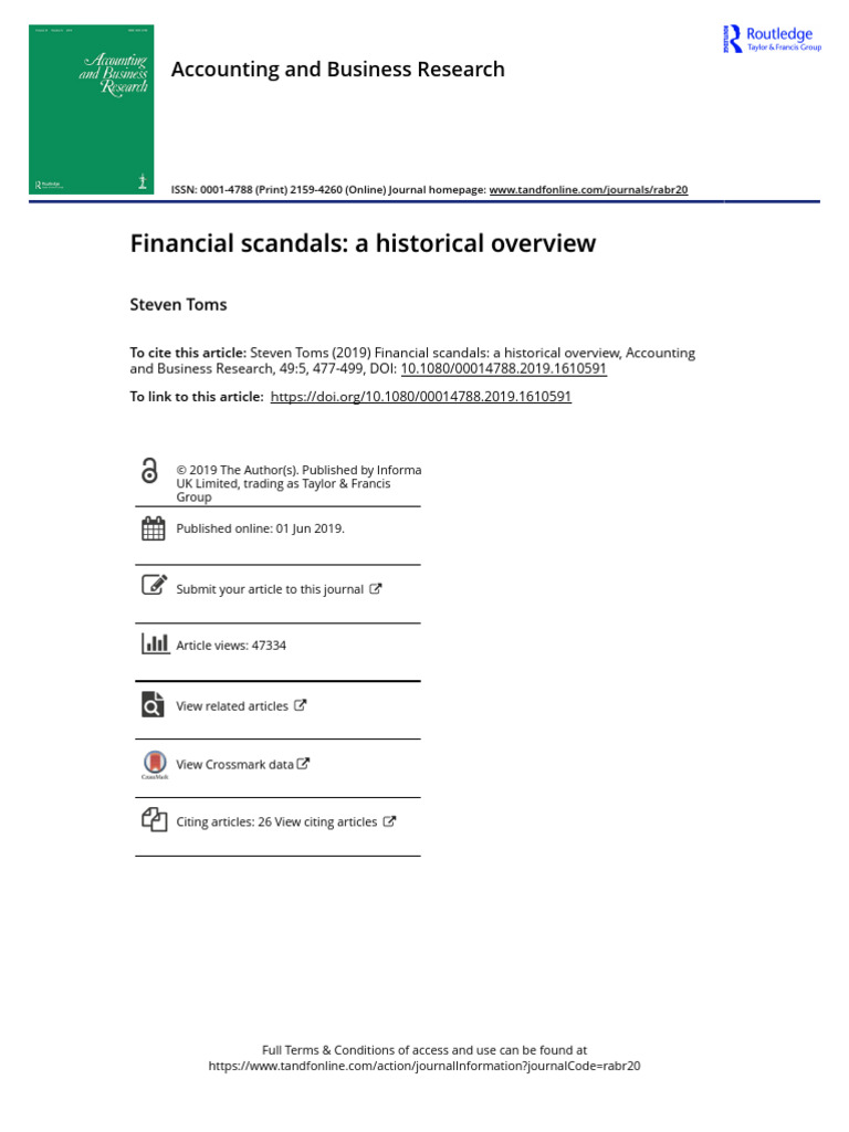 Historical Overview of Financial Scandals | PDF | Accounting | Audit