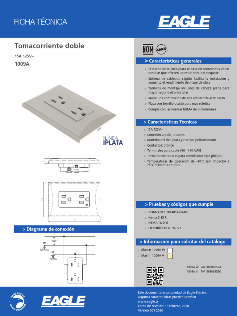 Ficha Técnica de Productos Eléctricos | PDF