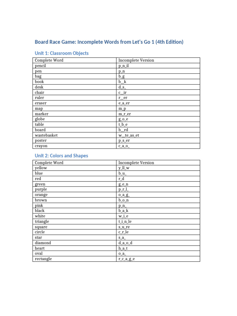 Board Race Game LetsGo1 | PDF