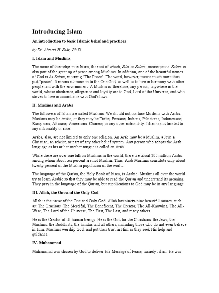 Introducing Islam: An Introduction To Basic Islamic Belief and ...