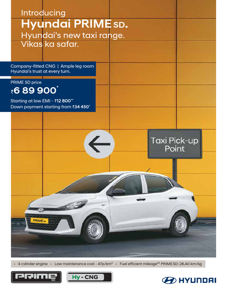 Hyundai PRIME SD Taxi Features & Pricing | PDF | Fuel Economy In ...