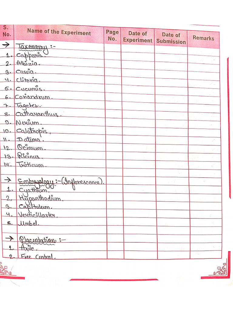 3rd Semester Botany File | PDF