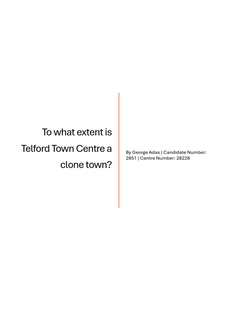 Telford Town Centre: Clone Town Analysis | PDF | Globalization | Risk